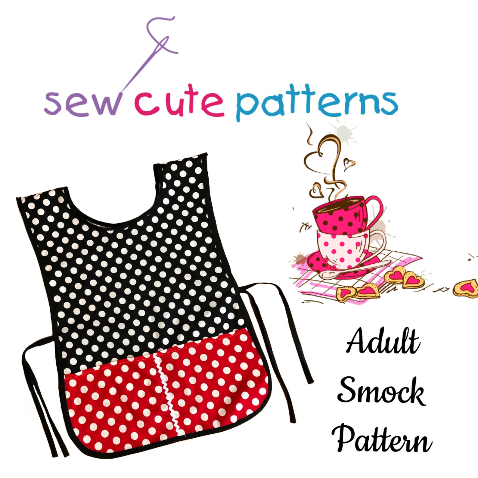 Adult Smock Pattern Sewing Pattern Adult Apron Pattern | Etsy