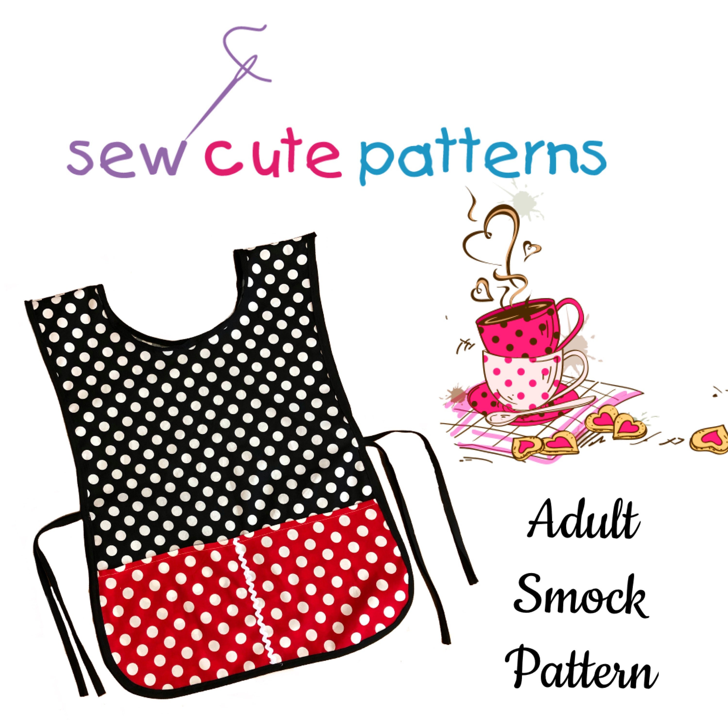 Adult Smock Pattern Sewing Pattern Adult Apron Pattern - Etsy Canada