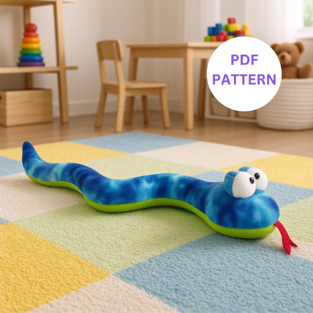 Snake Sewing Pattern PDF – DIY Plush Snake Toy, Stuffed Animal Pattern ...