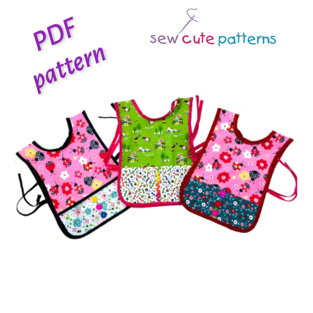 Craft Apron Pattern DIY Apron Tutorial Childs Smock Pattern Digital ...