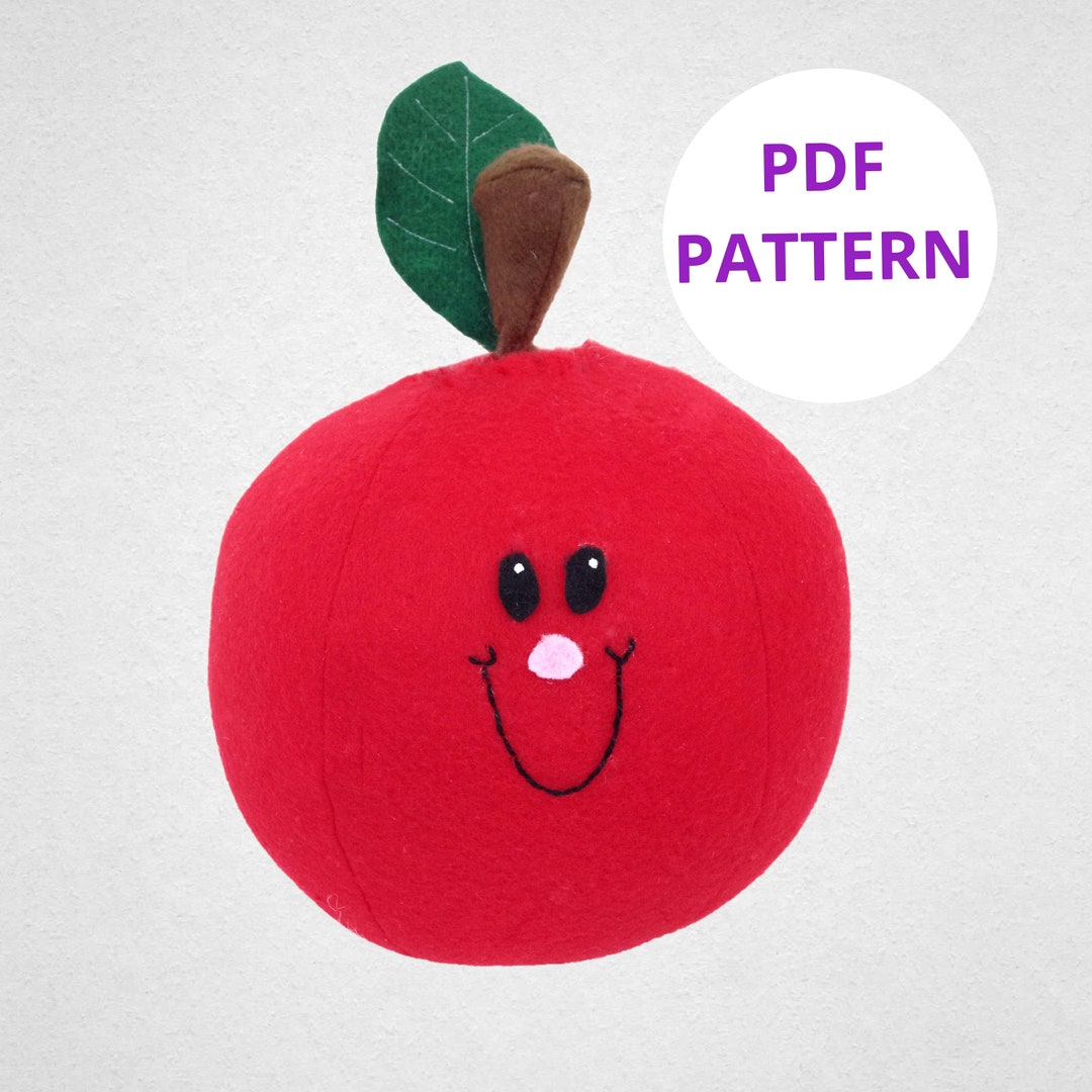 Plush Food Patterns for Kids | Plush Apple Pattern | Plush Pattern ...