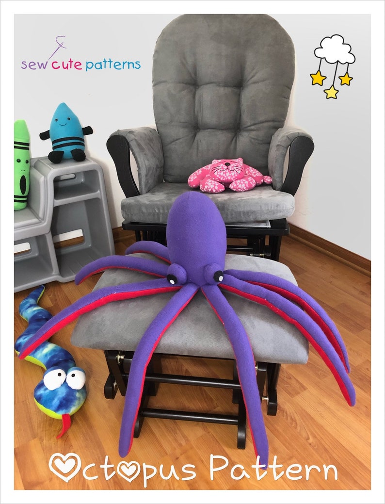 Octopus Sewing Pattern PDF Stuffed Animal Pattern Soft Toy - Etsy