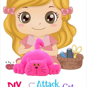 Sewing Patterns Cat Doorstop Pattern Cat Plush Pattern Digital Download ...