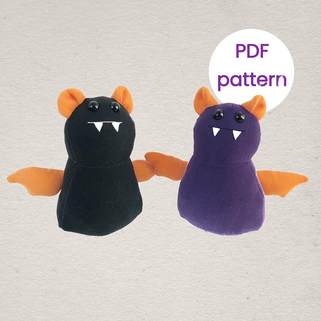 Bat Pattern Halloween | Bat Sewing Pattern | Bat Plush Pattern ...