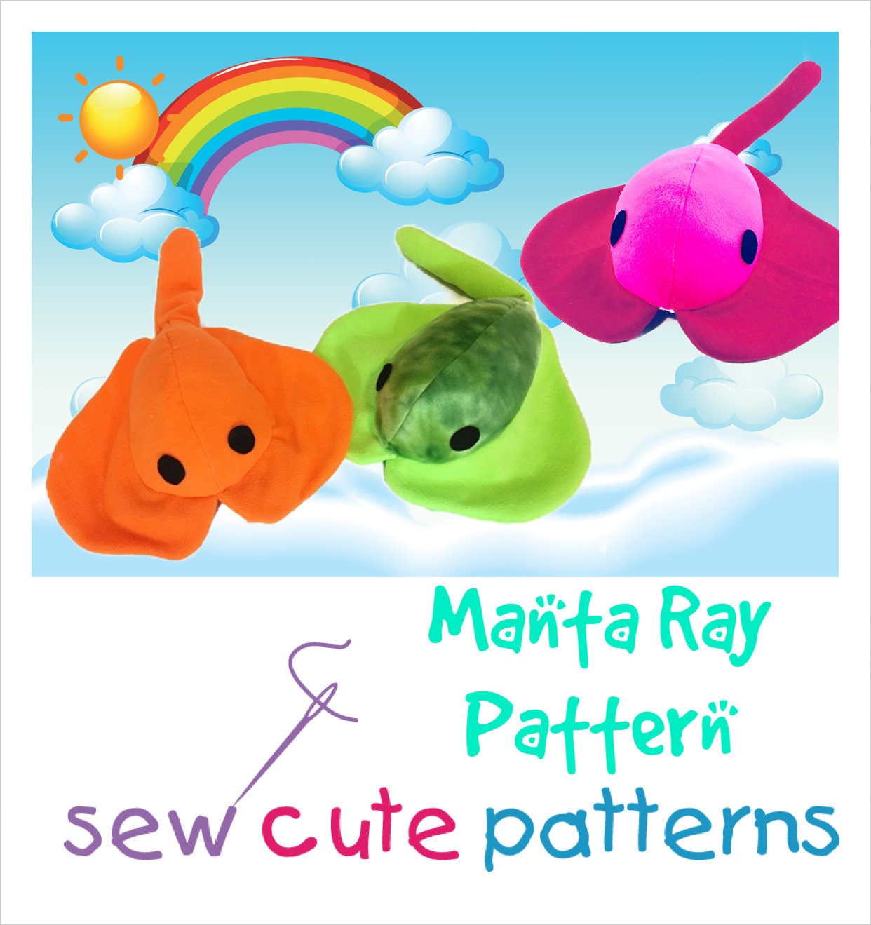 Manta Ray Soft Toy Pattern Sewing Pattern Sewing Stuffed | Etsy