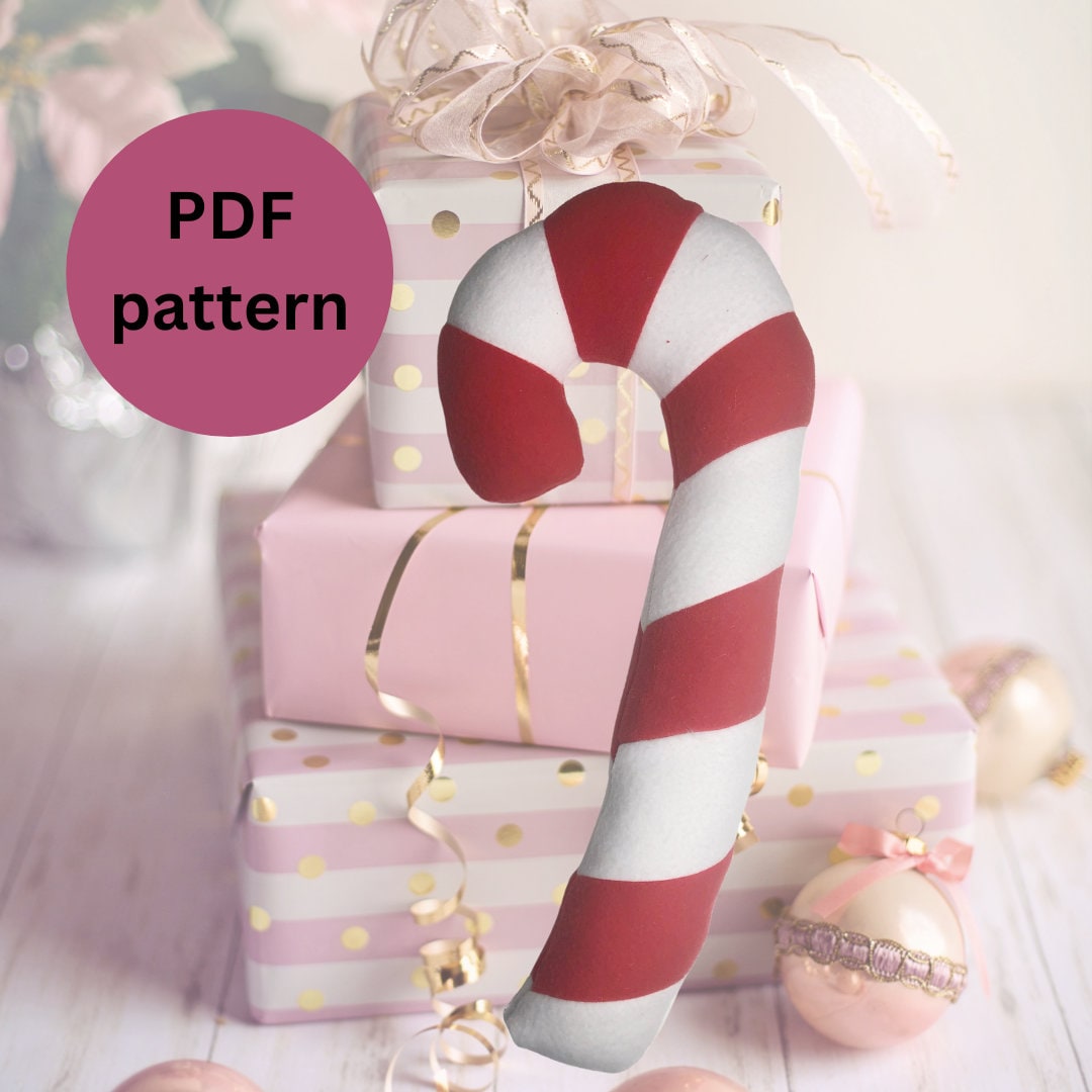 Candy Cane Sewing Pattern: 18.5" Plush Christmas Decor (PDF Pattern) - Etsy