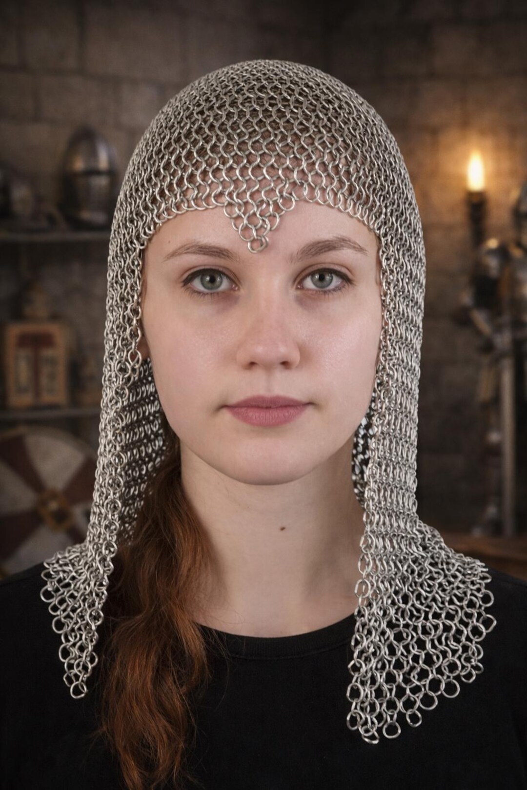 Handmade Medieval Chainmail Coif | Steel Chainmail Hood | Viking ...