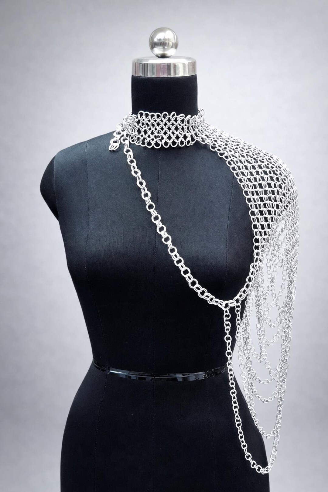 Handmade Chainmail Shoulder Drape With Choker | Medieval Chainmail ...