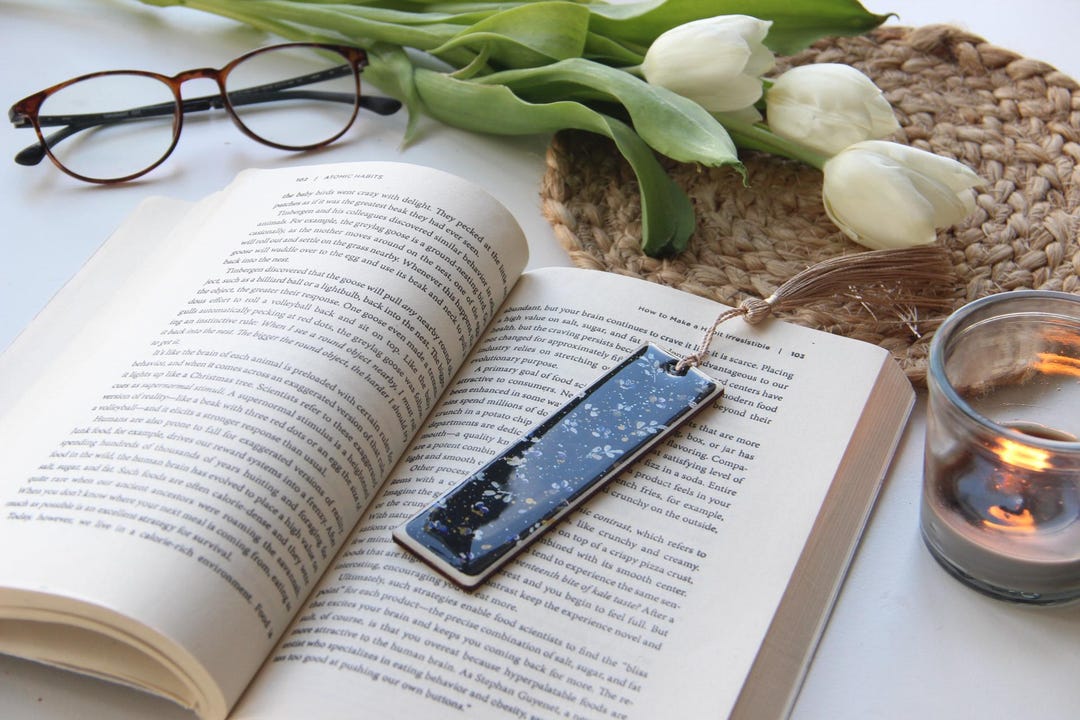Piece of Art Handmade Bookmark - Blue Abstract - Etsy