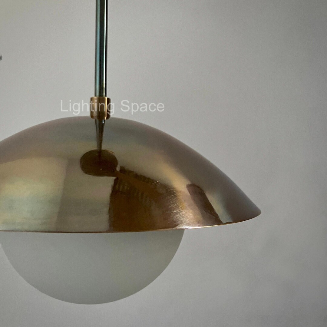 Mid-century Modern Brass Pendant Light - Handmade Ceiling Lamp - Etsy