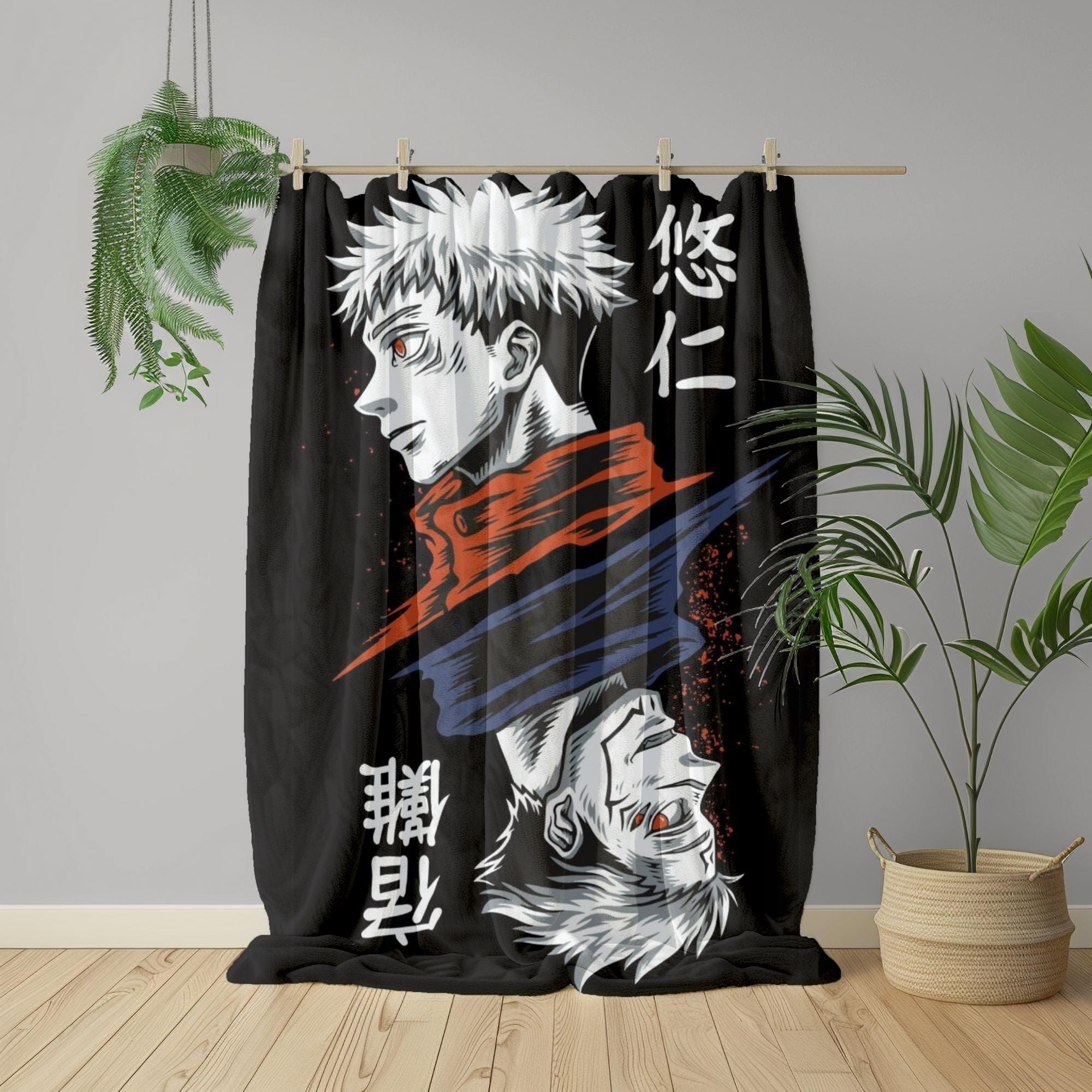 Yuji Itadori Anime Blanket Jujutsu Kaisen Cozy Fleece Throw Manga Fan ...