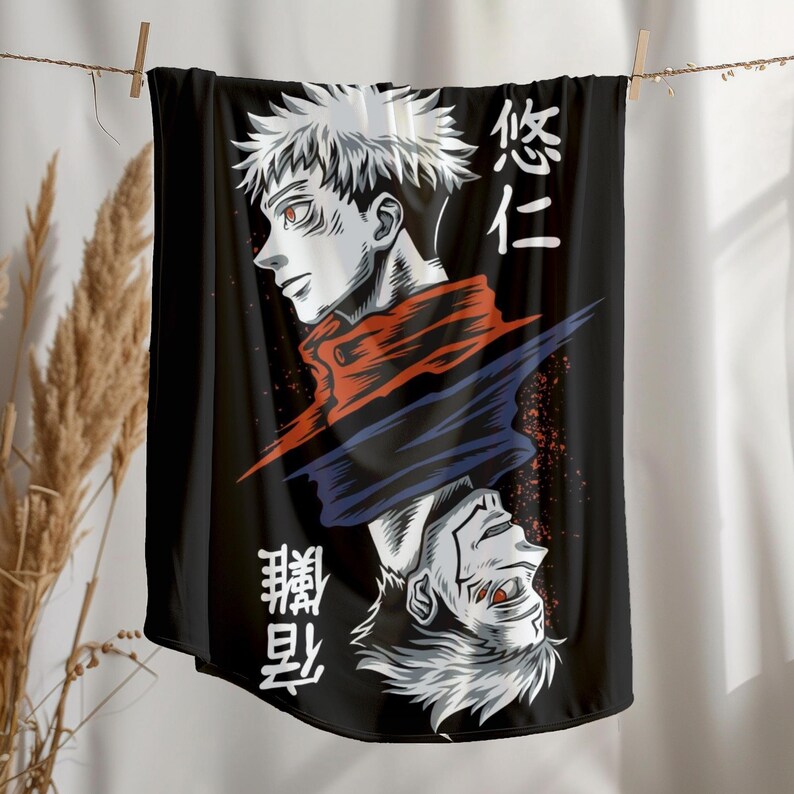 Yuji Itadori Anime Blanket Jujutsu Kaisen Cozy Fleece Throw Manga Fan ...