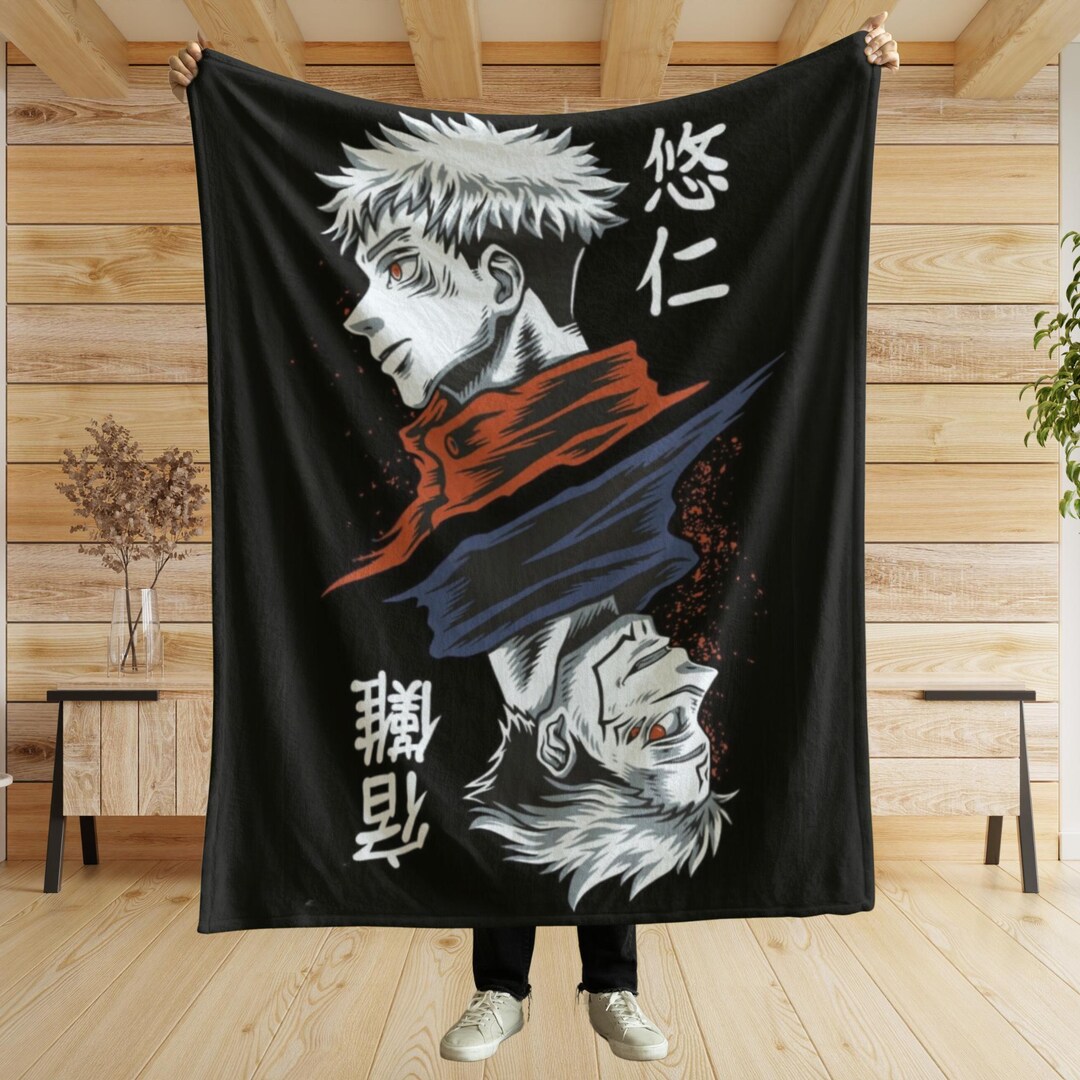 Yuji Itadori Anime Blanket Jujutsu Kaisen Cozy Fleece Throw Manga Fan ...