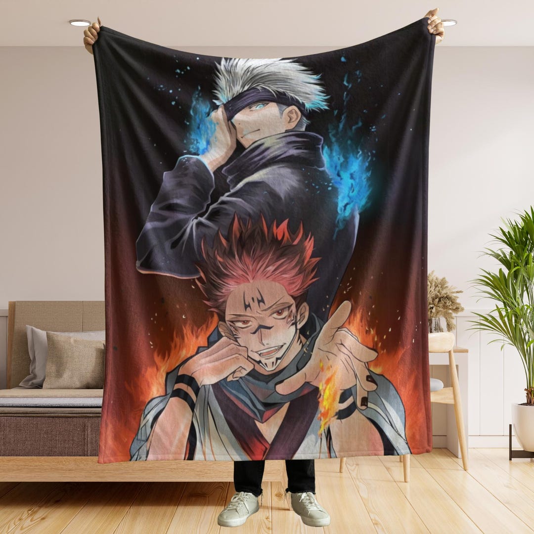 Jujutsu Kaisen Blanket Gojo Satoru & Sukuna Anime Throw Blanket Fleece ...