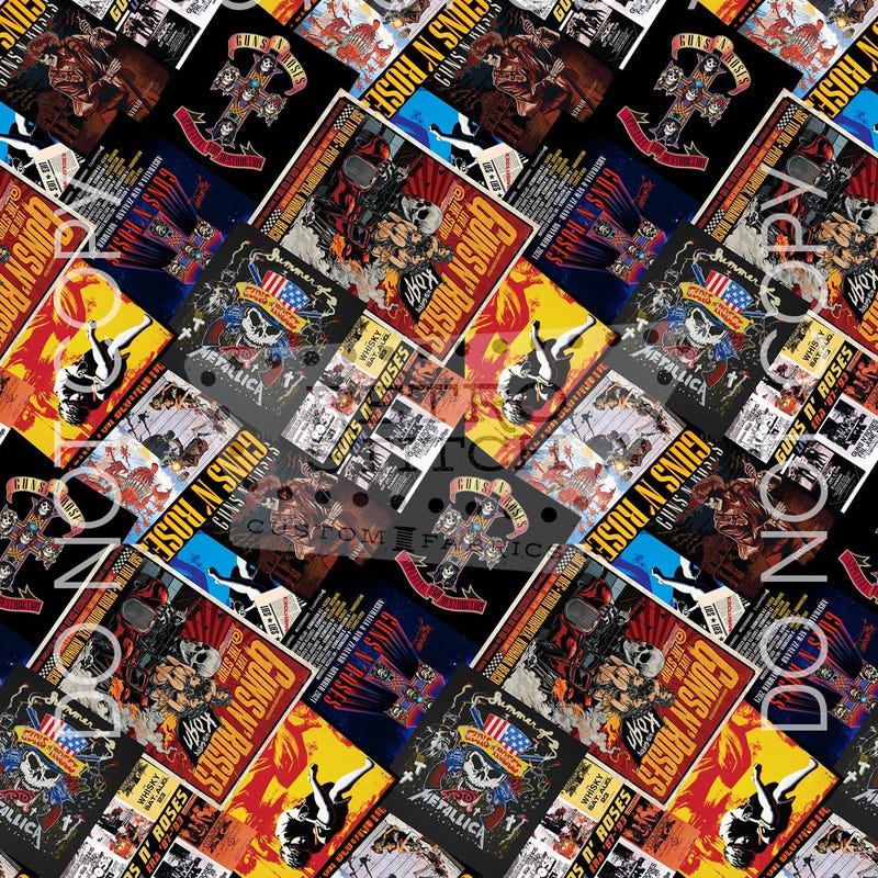 Rock and Roll Bands Fabric - Etsy