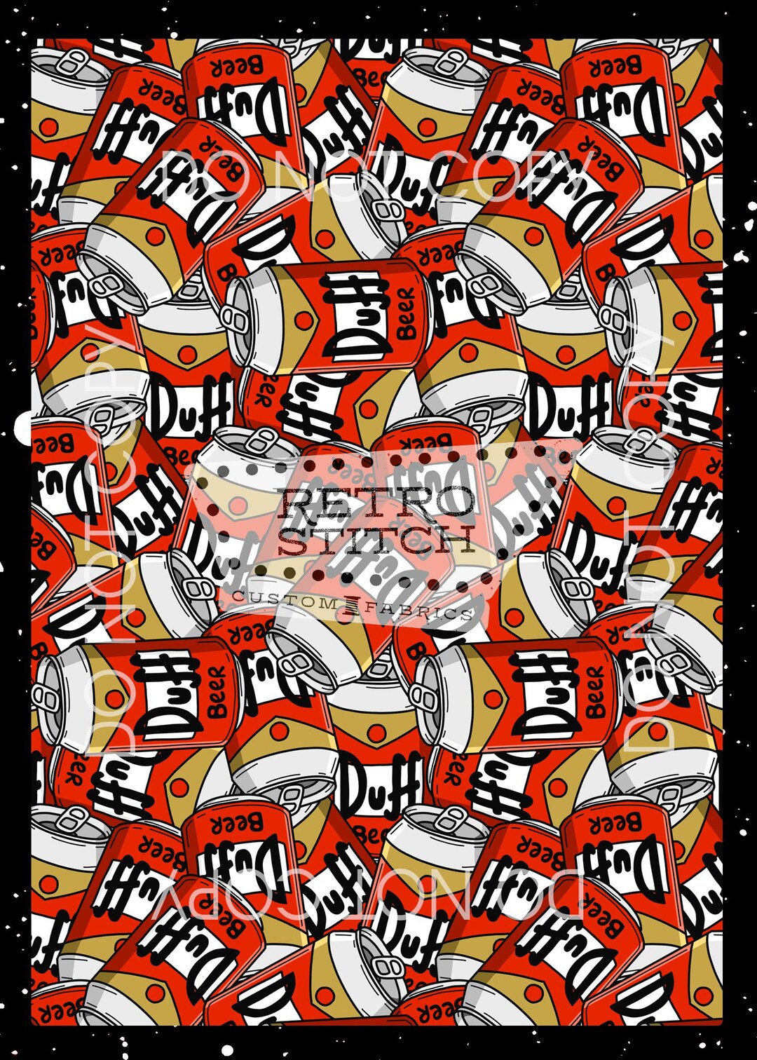 Retro Beer Logo – Red & White Cartoon Seamless Digital Print - Etsy Canada