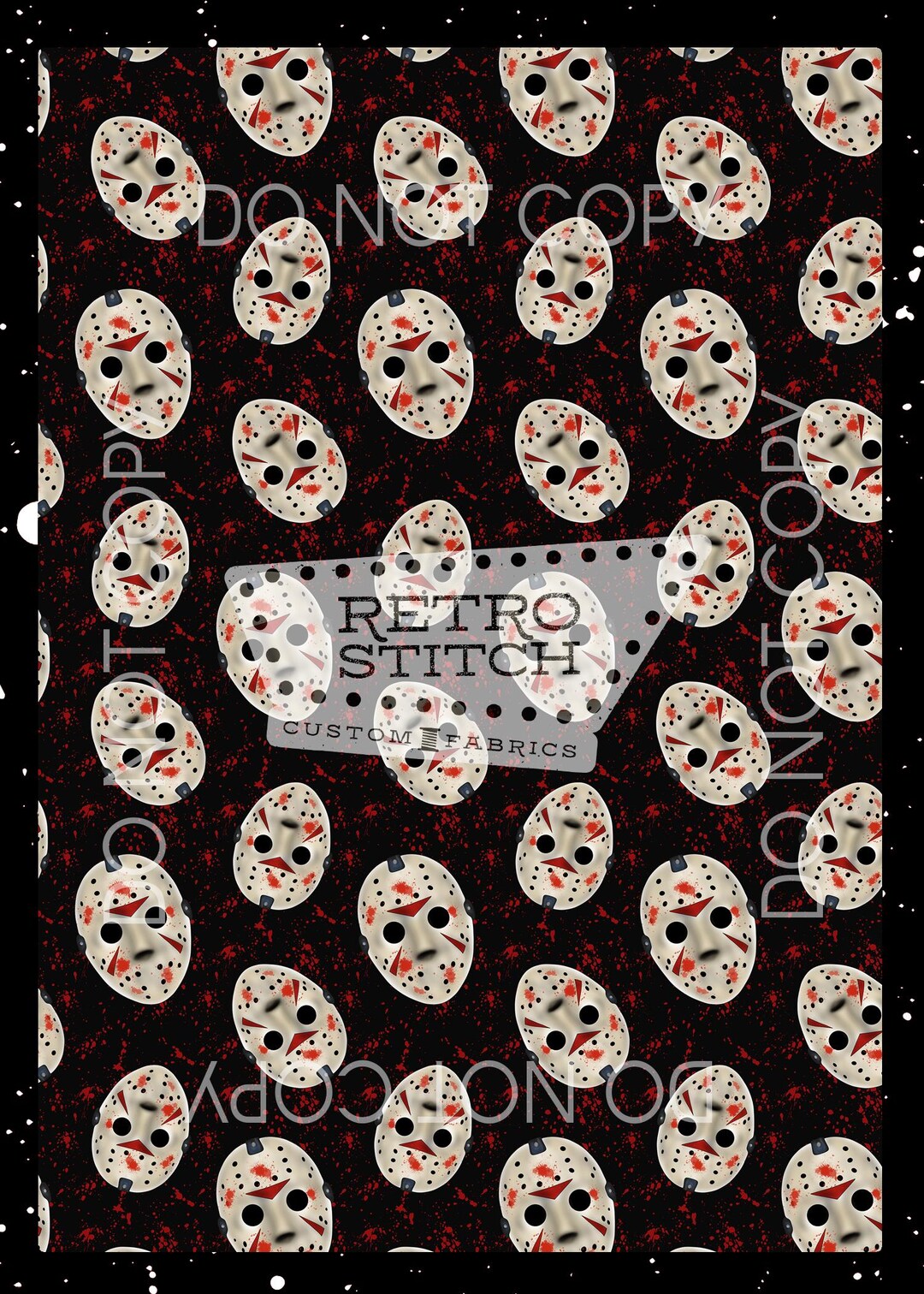Bloody Hockey Mask Pattern | Retro Slasher Seamless Design (digital ...