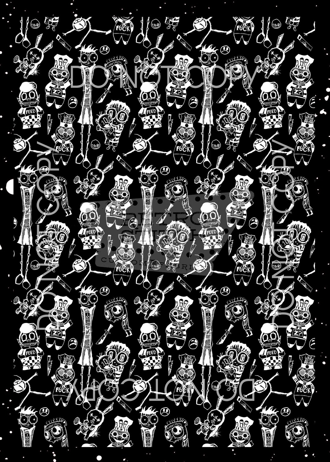 Nny Black - Dark Gothic Comic Character Seamless Digital Print for ...