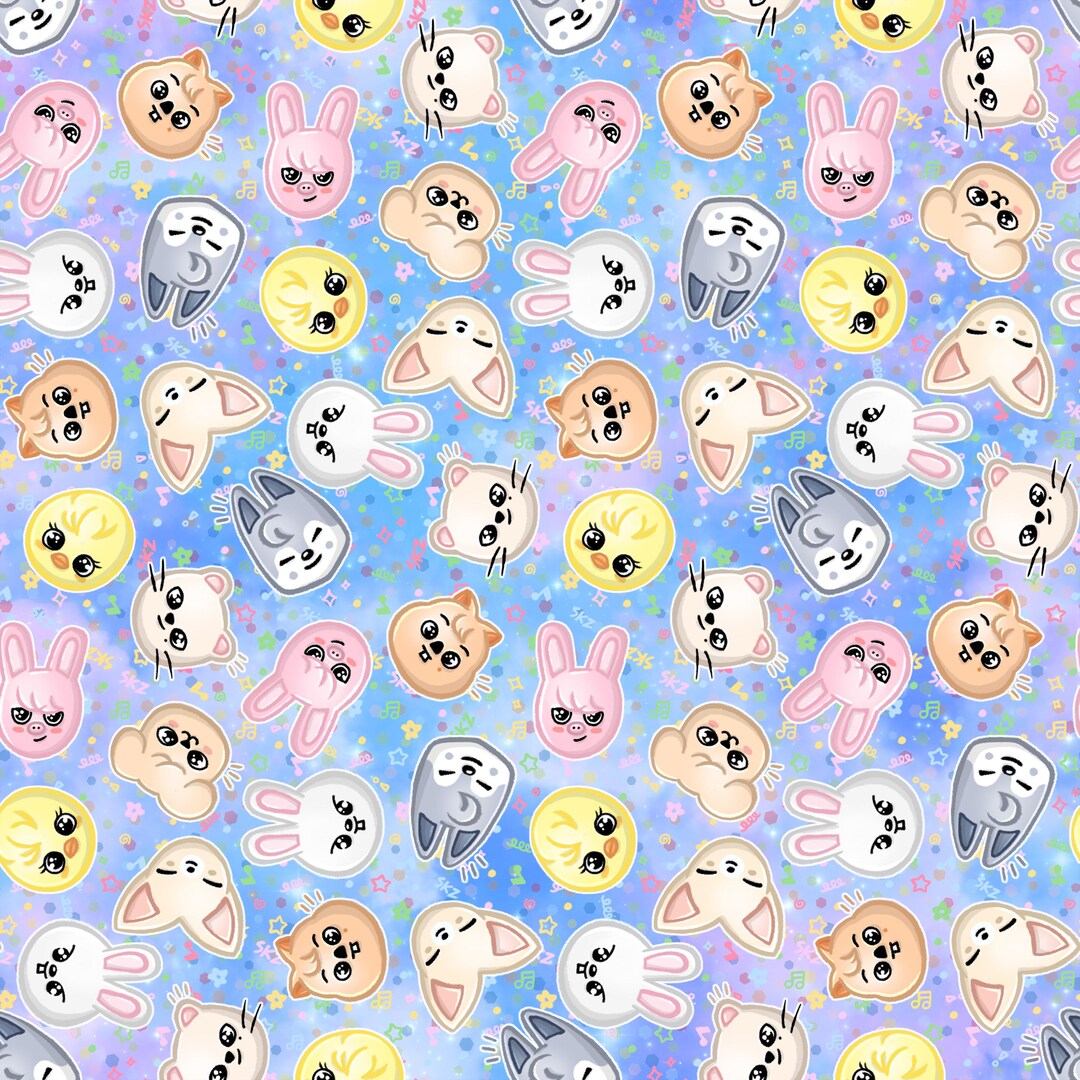 Cute K-pop Idol Mascots Pattern – Seamless Animal Design (digital ...