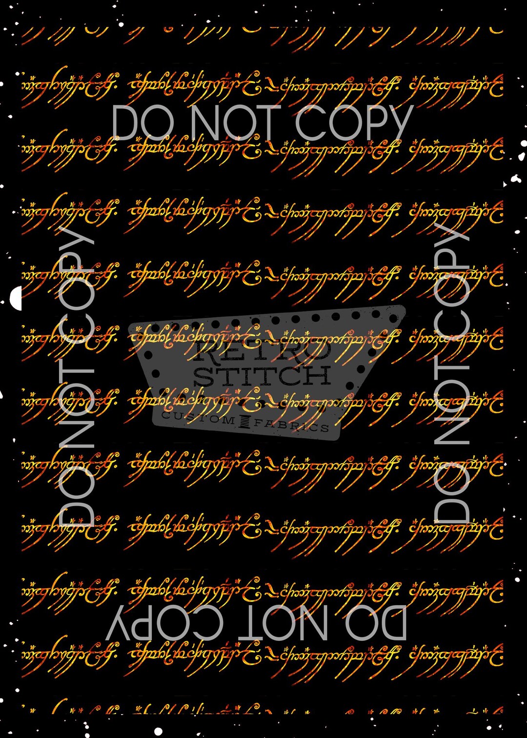 Fiery Rune Script | Seamless Digital Pattern | Dark Fantasy Text Fabric Design | Gothic Craft ...