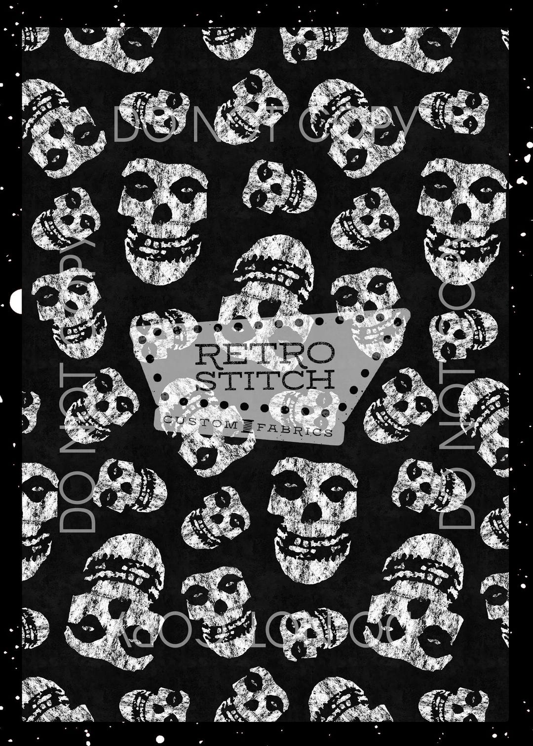 Fiend Club - Skull Punk Rock Seamless Digital Print for Fabric, Crafts ...