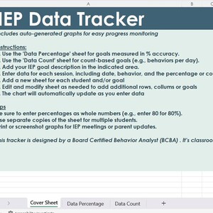 Behavior IEP Goal Data Tracking Bundle -tracker + Data and Observation ...