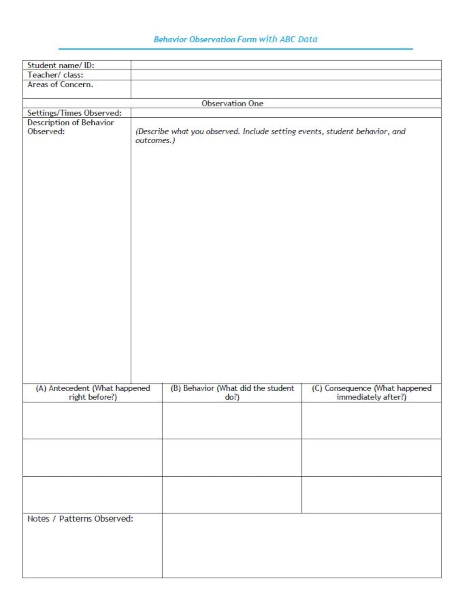 Behavior IEP Goal Data Tracking Bundle -tracker + Data and Observation ...