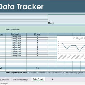 Behavior IEP Goal Data Tracking Bundle -tracker + Data and Observation ...
