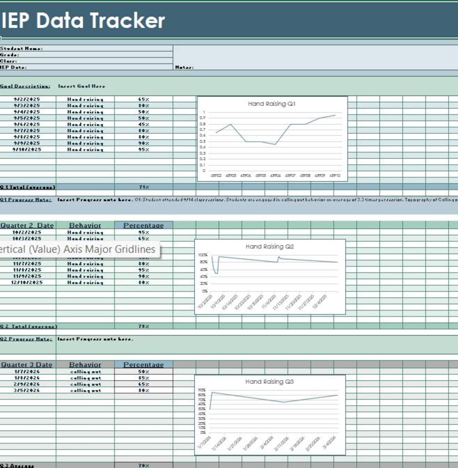 Behavior IEP Goal Data Tracking Bundle -tracker + Data and Observation ...