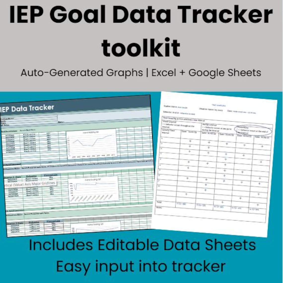 Behavior IEP Goal Data Tracking Bundle -tracker + Data and Observation ...