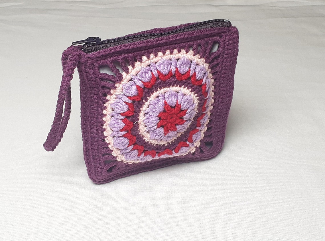 Granny Square Crochet Purse, Crochet Pouches - Etsy