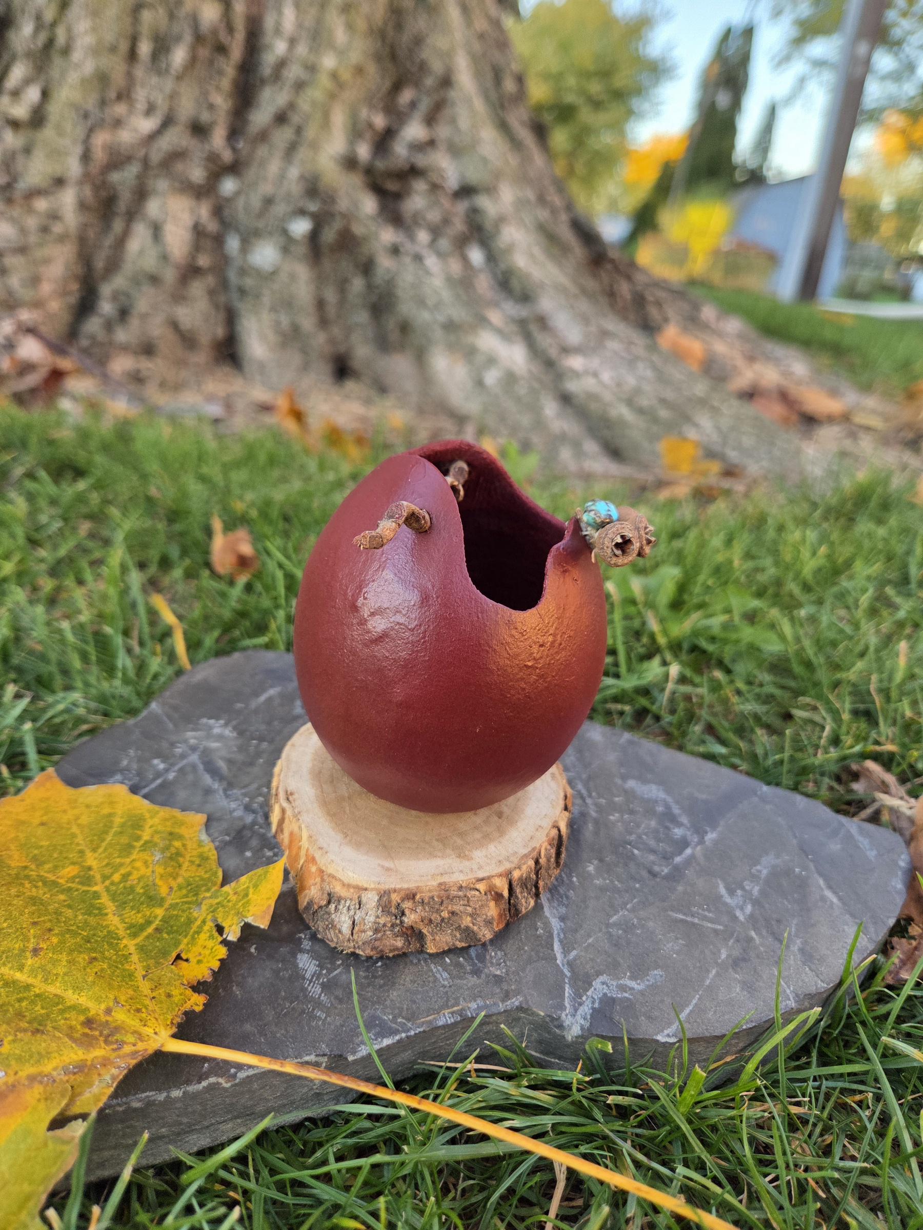 Decorative Gourd Vase : Seed Pods and Turquoise Magnesite - Etsy