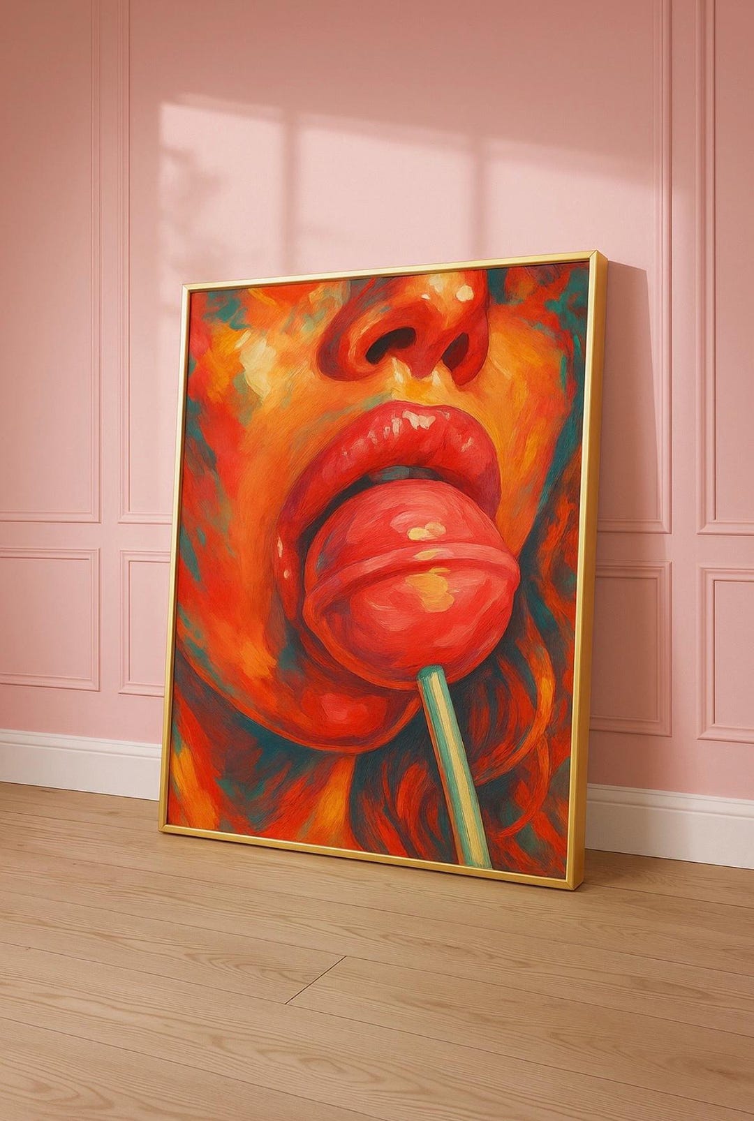 Abstract Lollipop Lips Art Print: Bold Pop Art Home Decor - Etsy