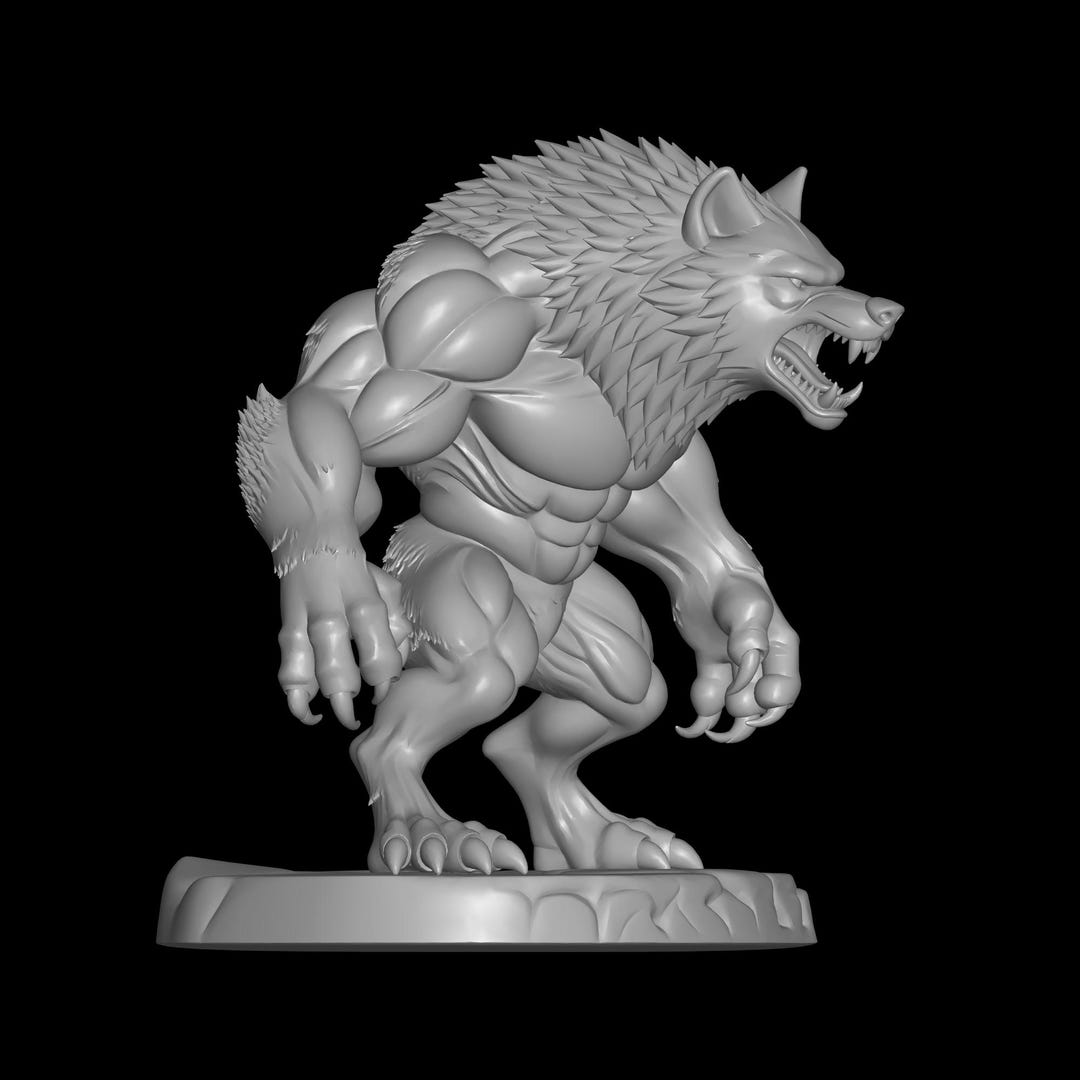 Werewolf Model STL File for 3D Printing, Fantasy Monster, Beast - Etsy