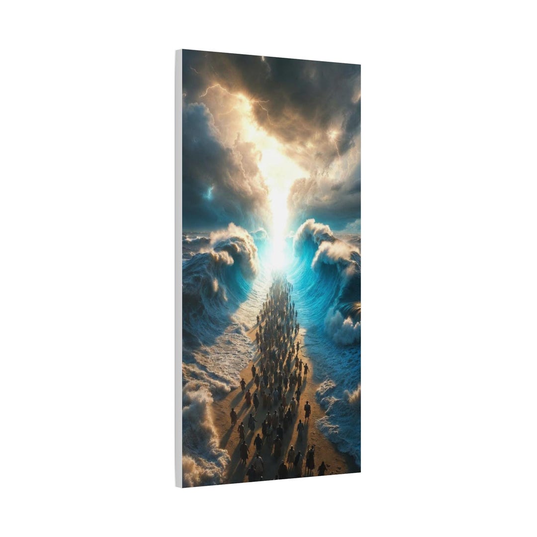 Moses Parting Seas Artwork Canvas Art Print Biblical Art Canvas Print ...