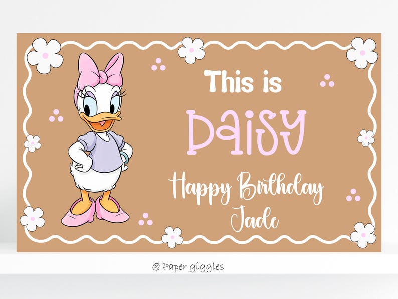Daisy Duck Birthday Banner | Daisy Duck Banner | Daisy Duck Birthday ...