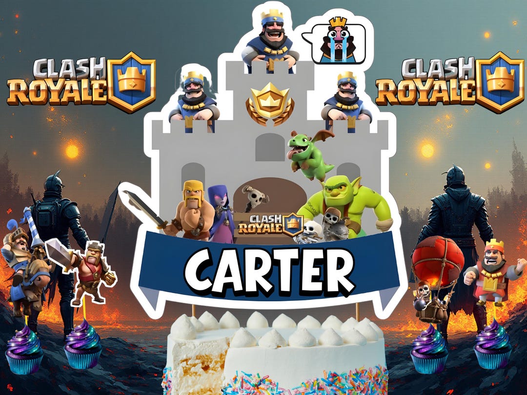 Clash Royale Cake Topper: Personalized Gamer Birthday (digital) - Etsy ...