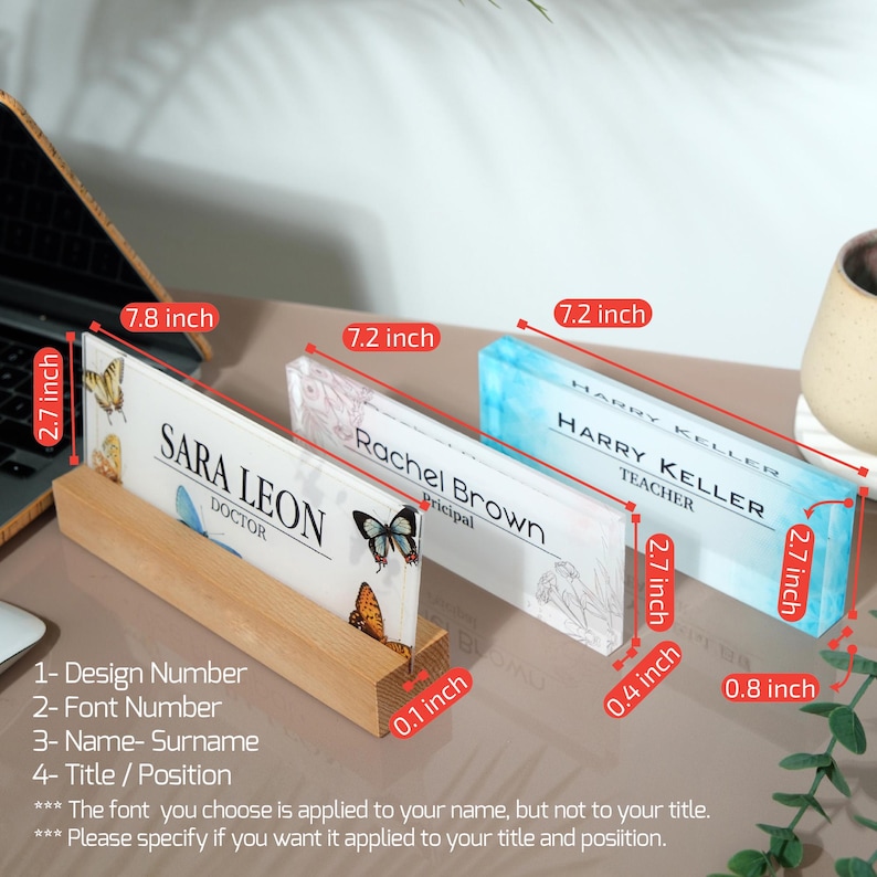 Personalized Acrylic Desk Name Plate - Nurse, Doctor, Office Gift - Etsy