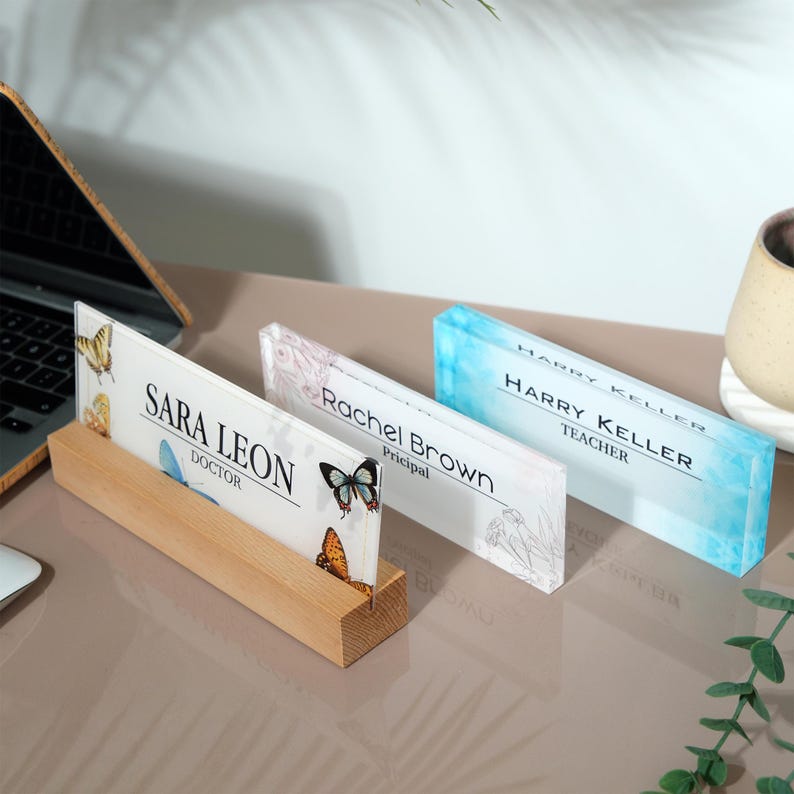 Personalized Acrylic Name Plate - Custom Office Desk Sign - Etsy