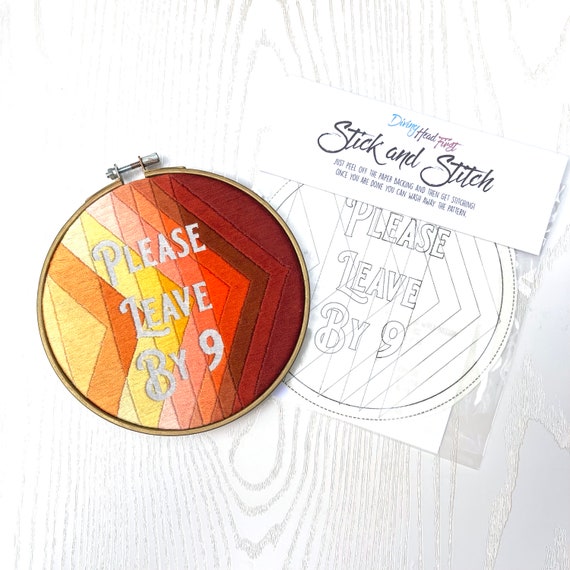 Please Leave by 9 Hand Embroidery Pattern Modern - Etsy