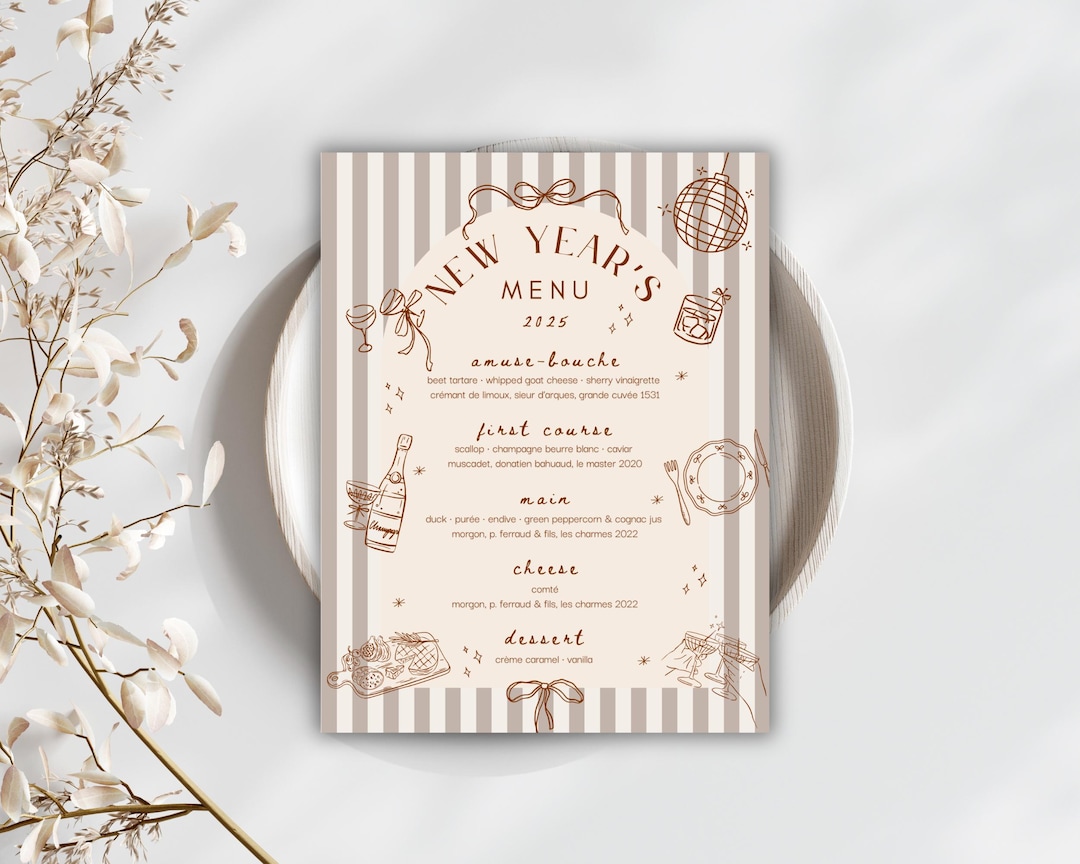 Hand-drawn Doodle Menu Template | Brown Neutral Trendy Whimsical Menu ...