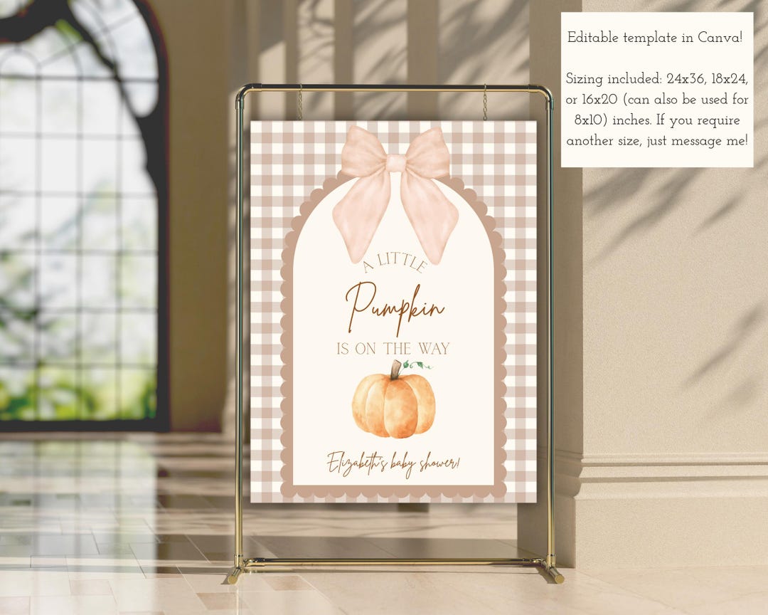 Pumpkin Baby Shower Welcome Sign | Fall Baby Shower Sign | A Little ...