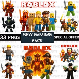 Roblox Gaming PNG Bundle – High-resolution Characters | Digital ...