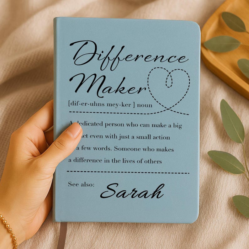 Personalized Difference Maker Journal, Difference Maker Gift ...