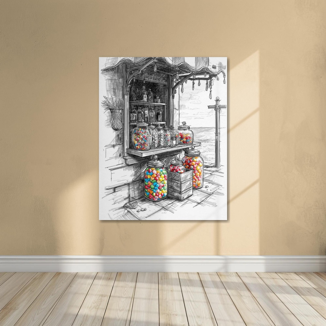 Seaside Sweet Shop Art Print - Etsy