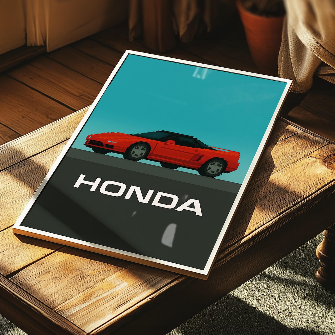 Honda NSX Pixel Art Car Poster - Supercar Wall Decor - Retro Car Print ...