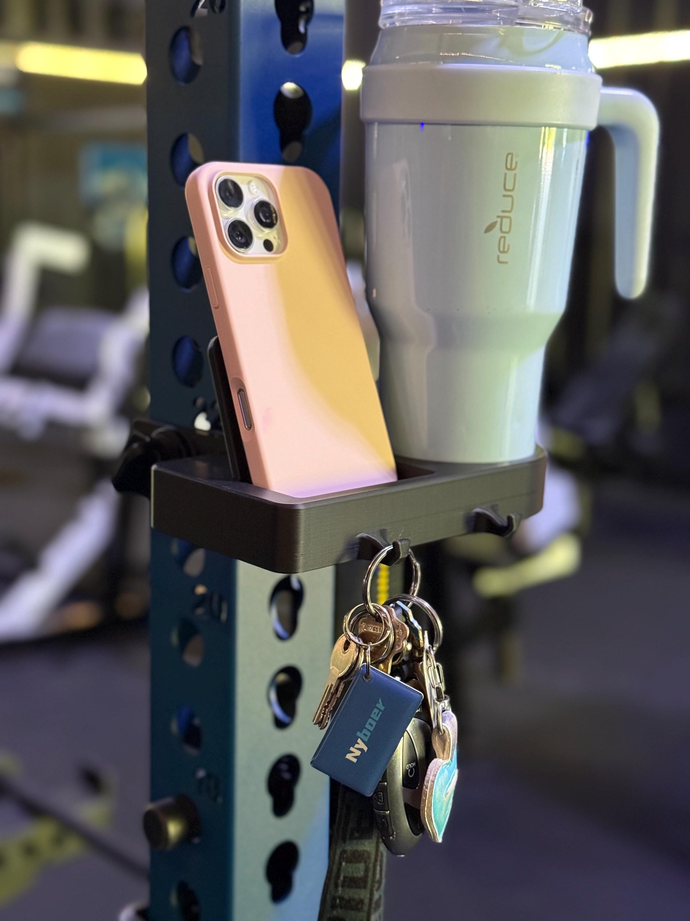 Perry Perch Clamp- 3d Printed Gym Rack Organizer | Phone & Bottle ...