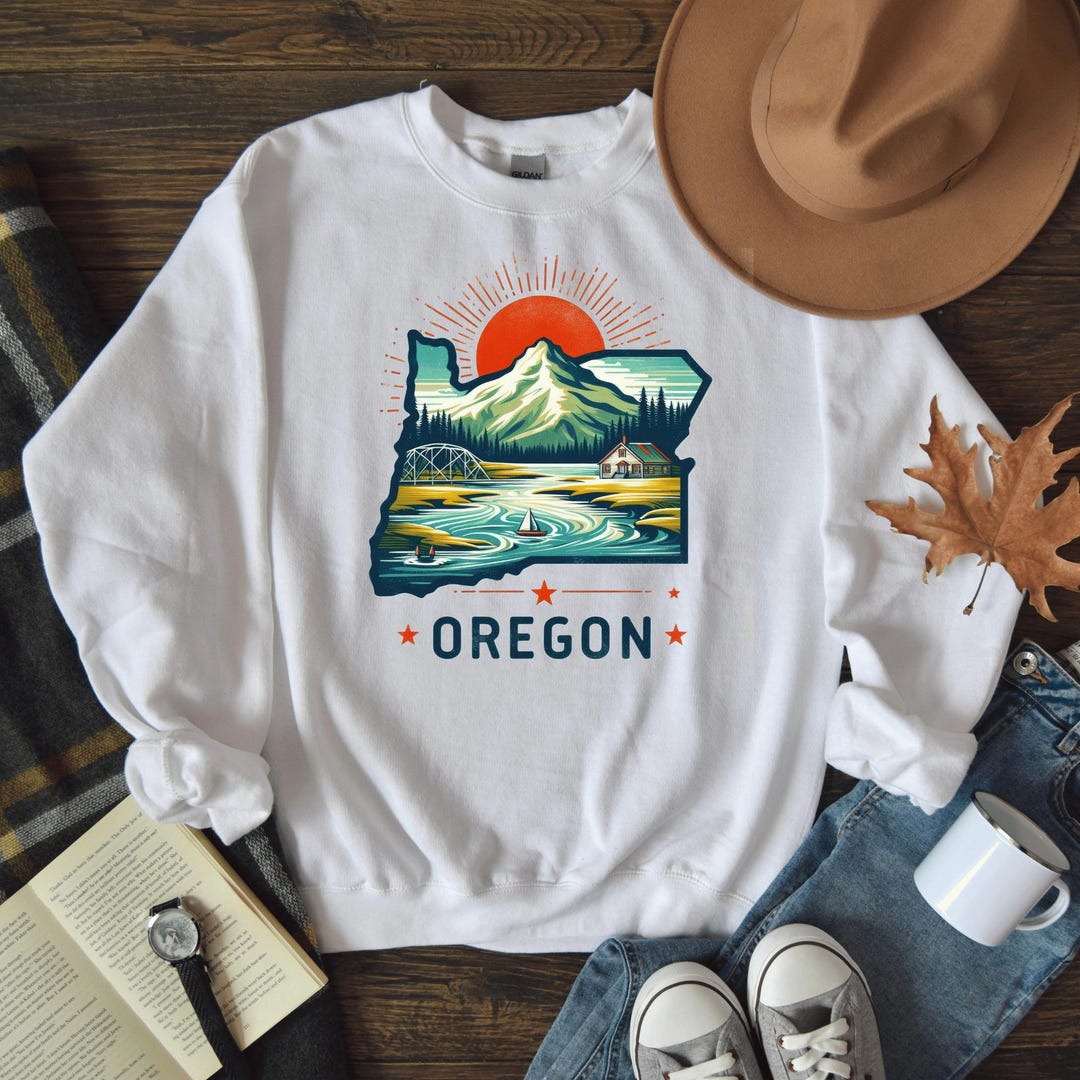 Oregon State Sweatshirt, Oregon State Map Hoodie, State T-shirt, Oregon ...