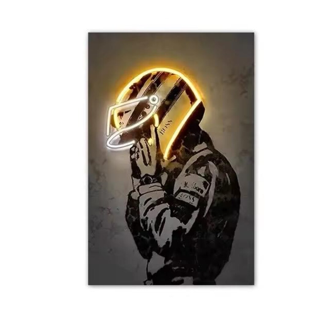 Neon Effect Poster of F1 Driver - Etsy