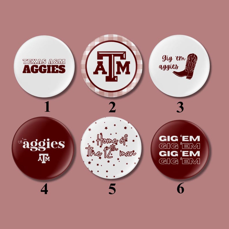 Texas A&M University Buttons (pack of 3) - Etsy
